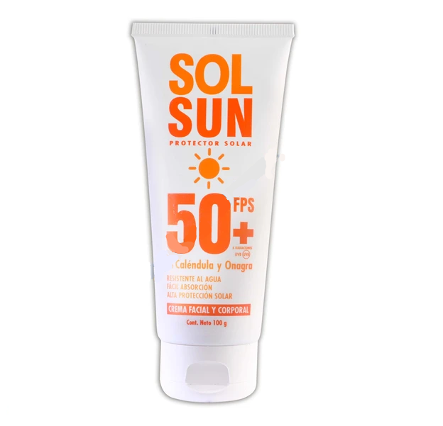 SOLSUN Protector Solar 50+FPS CREMA Facial y Corporal Tubo c/100 G. (DF) Metilprednisolona 80mg.