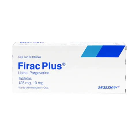 FIRAC PLUS TAB 125/10 MG CAJA C/20. Lisina, Pargeverina