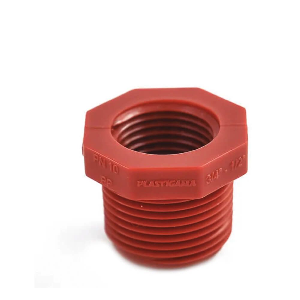 PLASTIGAMA PP BUJE REDUCCION 3/4"X1/2" (175UxCJ)