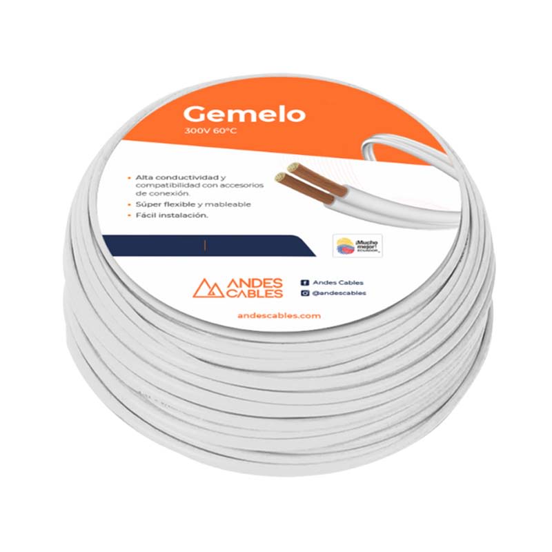 ANDES CABLES GEMELO 2X14 AWG 100MT