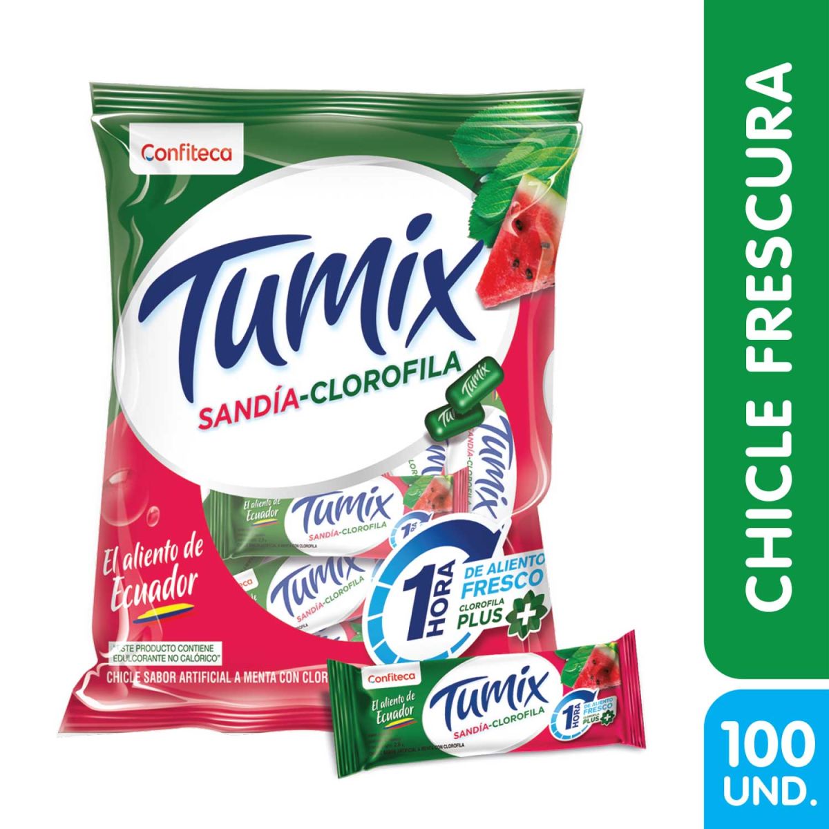 TUMIX PASTILLA SANDIA CLOROFILA PILLOW PACK 2X100X25 RV1