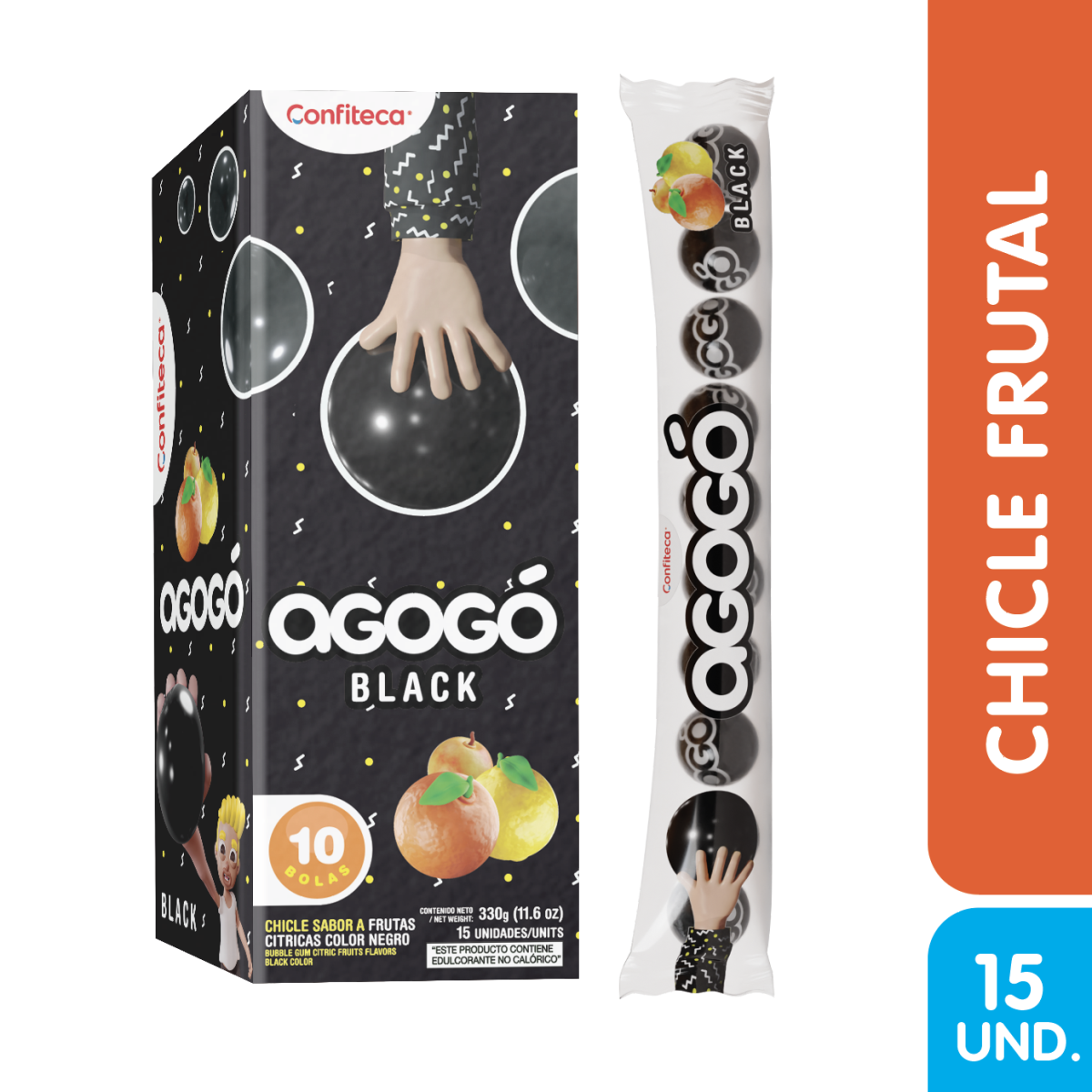 AGOGO BLACK FRUTAS CITRICAS $0.25 10x15x40 RV1