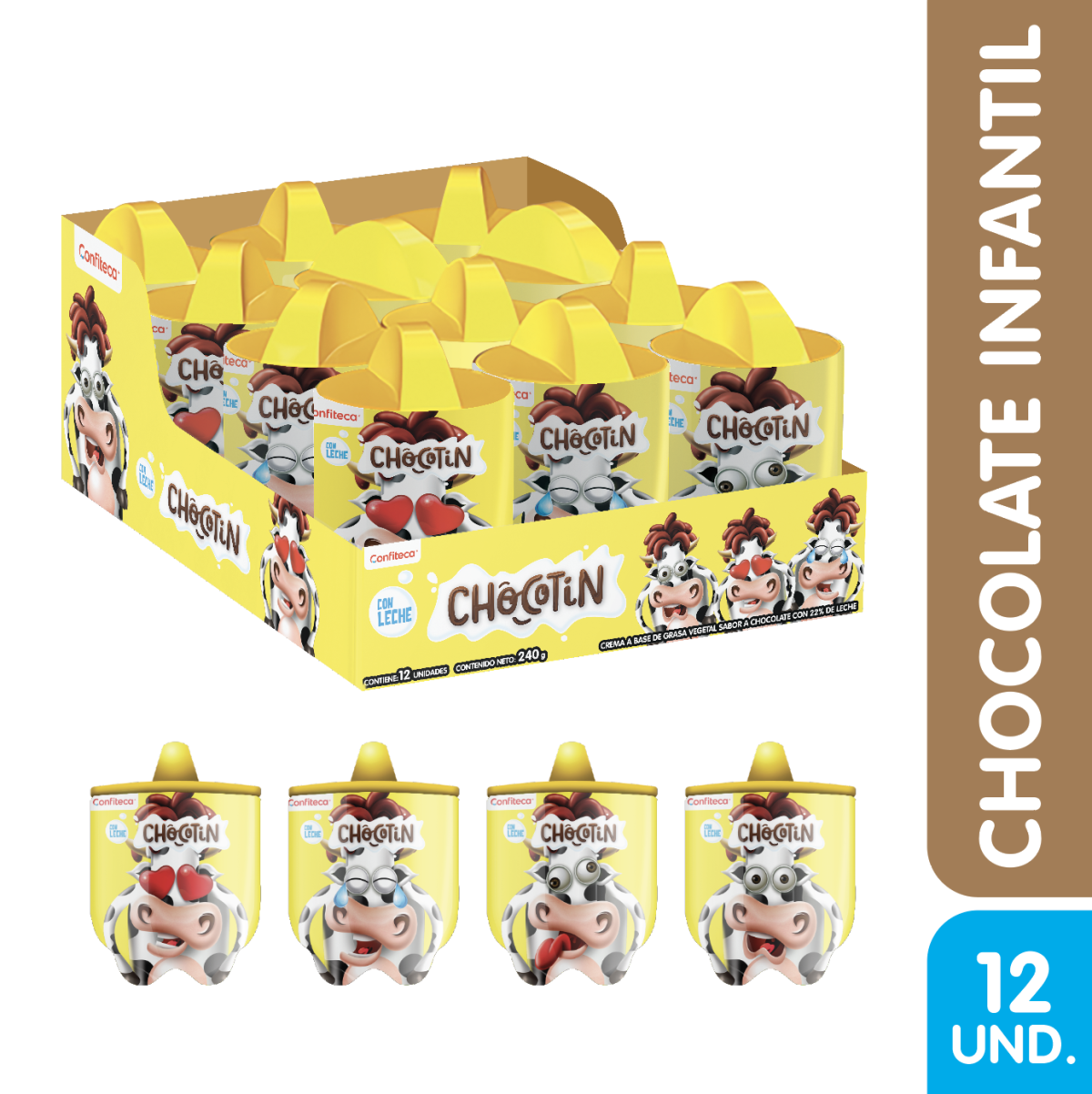 CHOCOTIN LOCOT CREMA SABOR A CHOCOLATE SURTIDO12X8 RV1