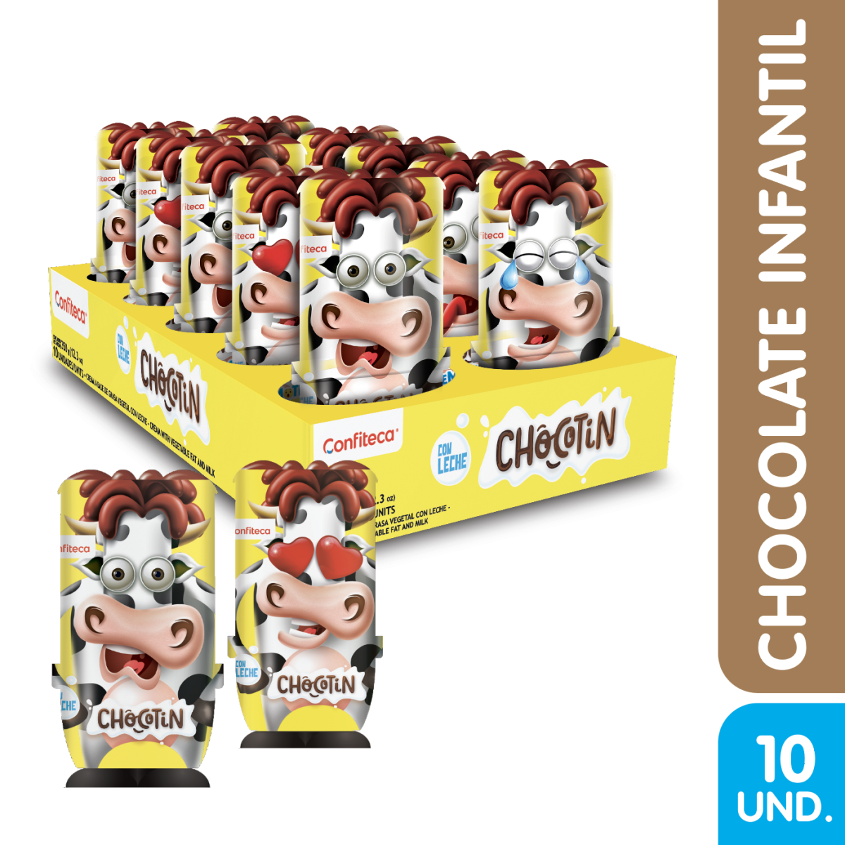 CHOCOTIN EMOTICON CREMA SABOR A CHOCOLATE SURT 10X6 35G RV1