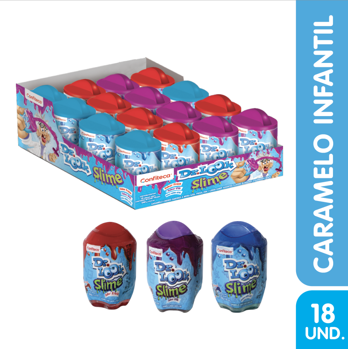 DR. LOOK SLIME CARAMELO LIQUIDO SURTIDO 18 X 9 RV1