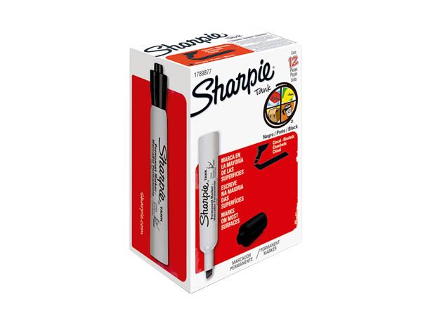 RESALTADOR SHARPIE TANK NEGRO CAJA X 12