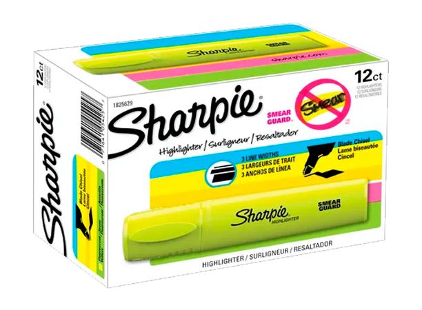 RESALTADOR SHARPIE BLADE AMARILLO CAJA X 12