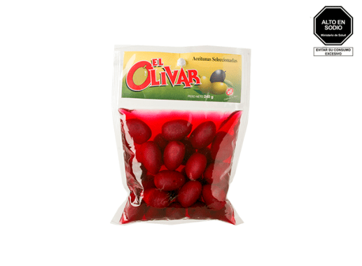 ACEITUNA NEGRA SELECCIONADA CON PEPA X 240 GR EL OLIVAR