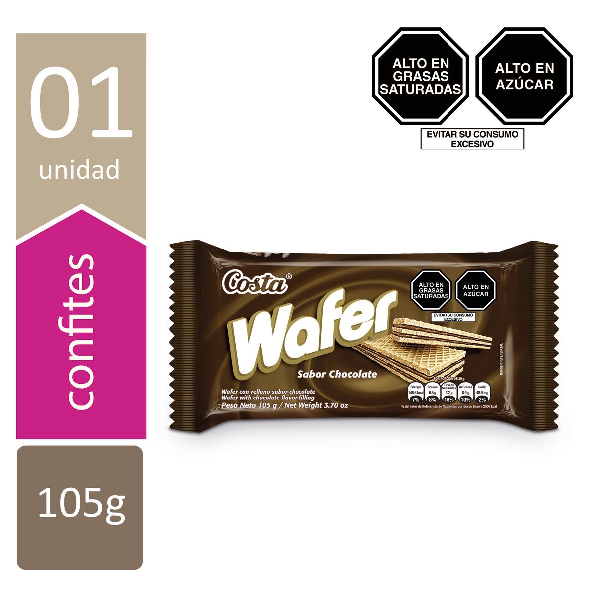 WAFER SABOR CHOCOLATE 124 GR