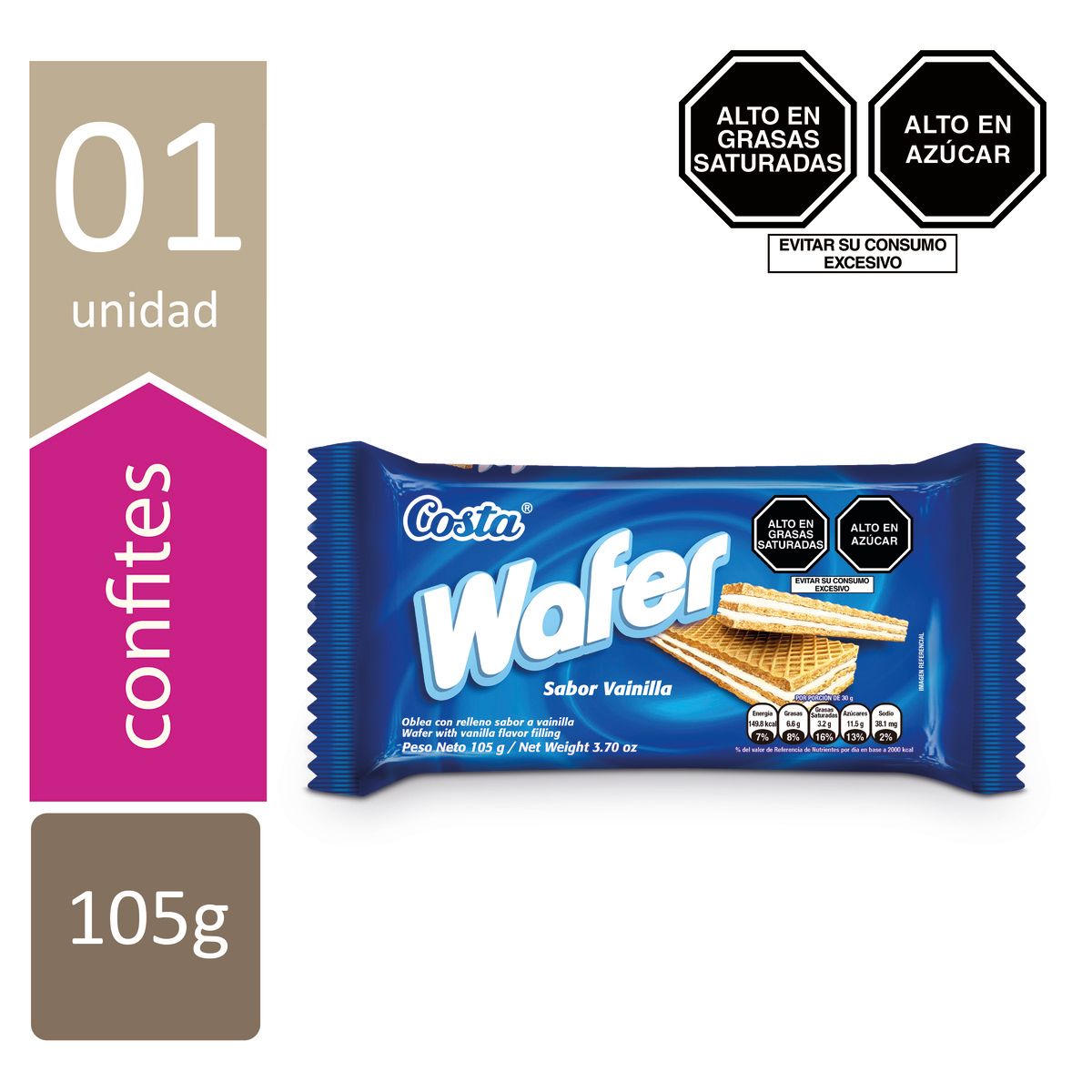 WAFER SABOR VAINILLA 124 GR