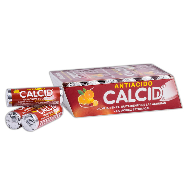 CALCID Sabs. Surts. Exhib. 12 ROLLOS 12 TABS. Mast. 500 MG. Carbonato ...