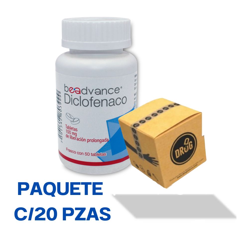 DICLOFENACO 50 TAB 100MG. CORRUGADO C/20 PZAS. Diclofenaco Sodico (LV)