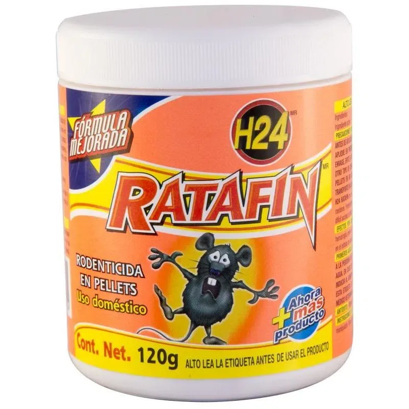 Rodenticida H-24 Ratafin Pellets 120 Gr