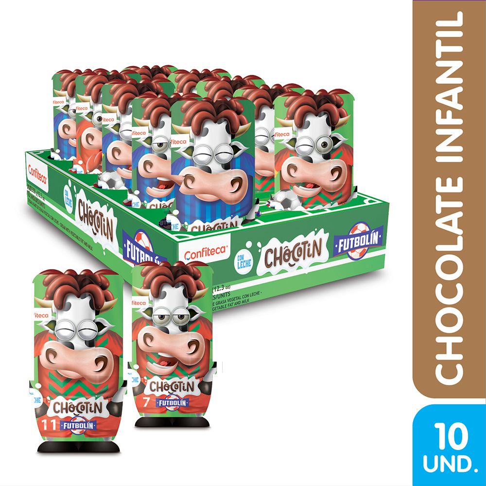 CHOCOTIN FUTBOLIN CREMA SABOR A CHOCOLAT SURT 10 X 6 35G RV1
