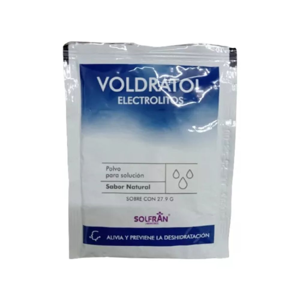 VOLDRATOL POLVO p/SOLUCIÓN Sabor NATURAL 1 SOBRE 27.9 G. Electrólitos ...