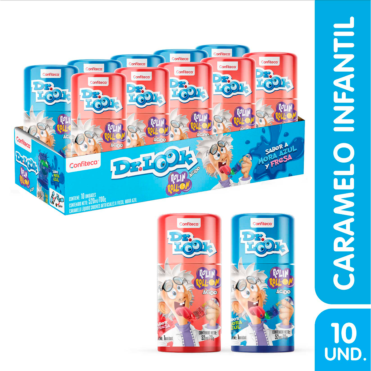 DR LOOK ROLIN ROLL-ON CARAMELO LIQUIDO SURTIDO 70G 10x16 RV1