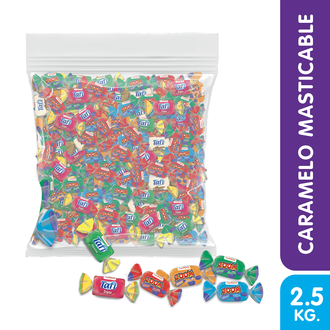 CARAMELO MASTICABLE SURTIDO 2.5KG X4FP