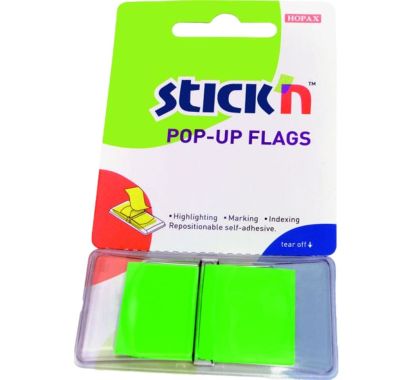 Banderita Pop up Flags Blister x 50 Unidades Verde Neón