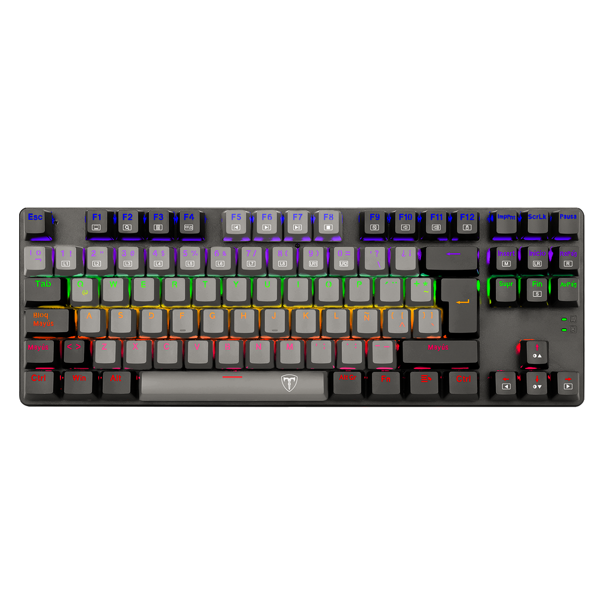 Teclado T-Dagger BORA BLACK Rainbow, Spanish T-TGK313-RD-SP GREY/BLACK RED SWITCH