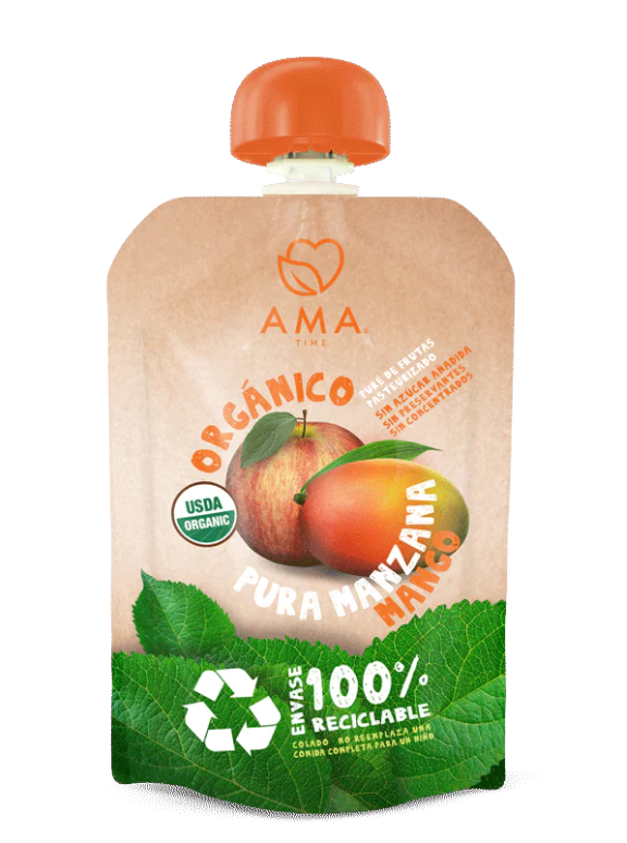 Pure Manzana mango organico 90 gramos Marca Ama