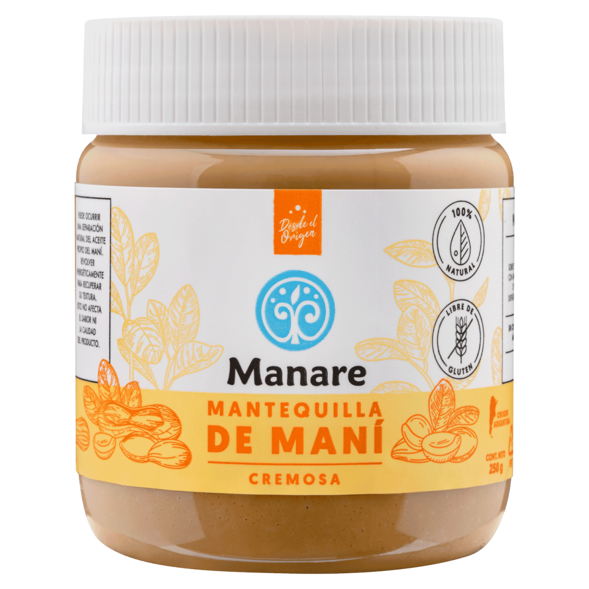 Mantequilla de mani 250 gramos Marca Manare