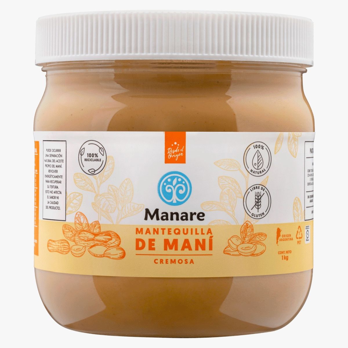 Mantequilla de mani 1 kilogramo Marca Manare