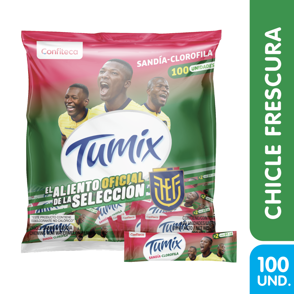 TUMIX PASTILLA SANDIA CLOROFILA PILLOW PACK 2X100X25 RV1