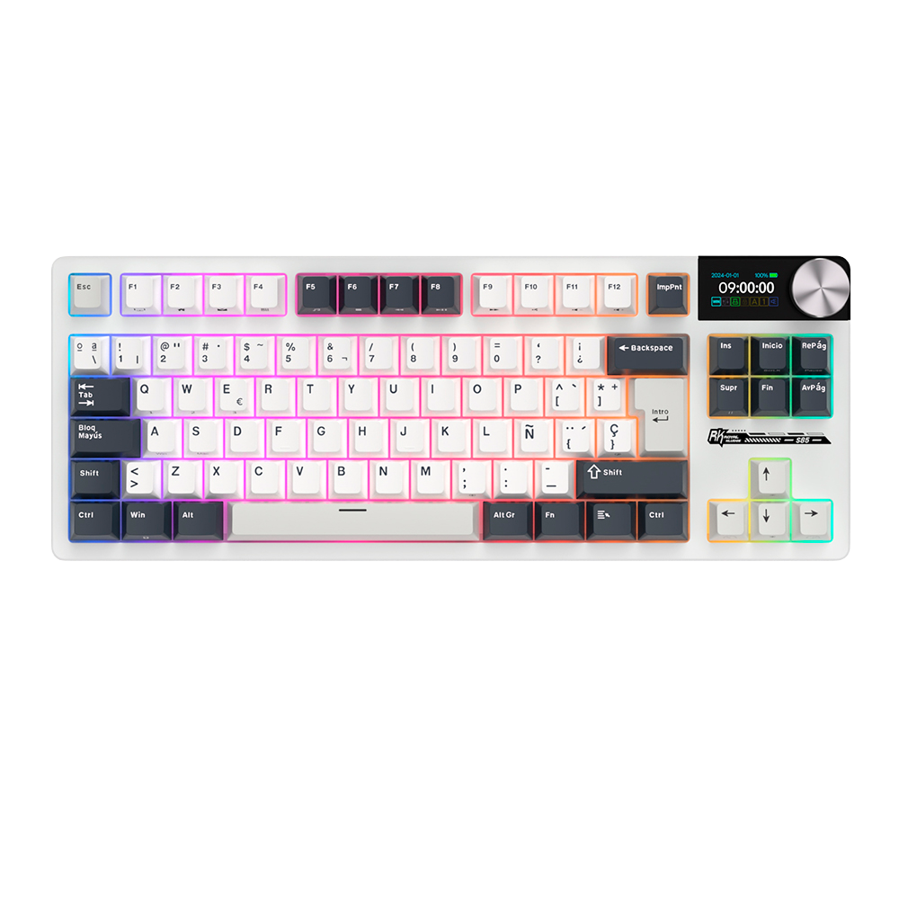 Teclado Royal Kludge RK-S85 TKL Inalambrico WHITE NIGHT - CLOUD SWITCH