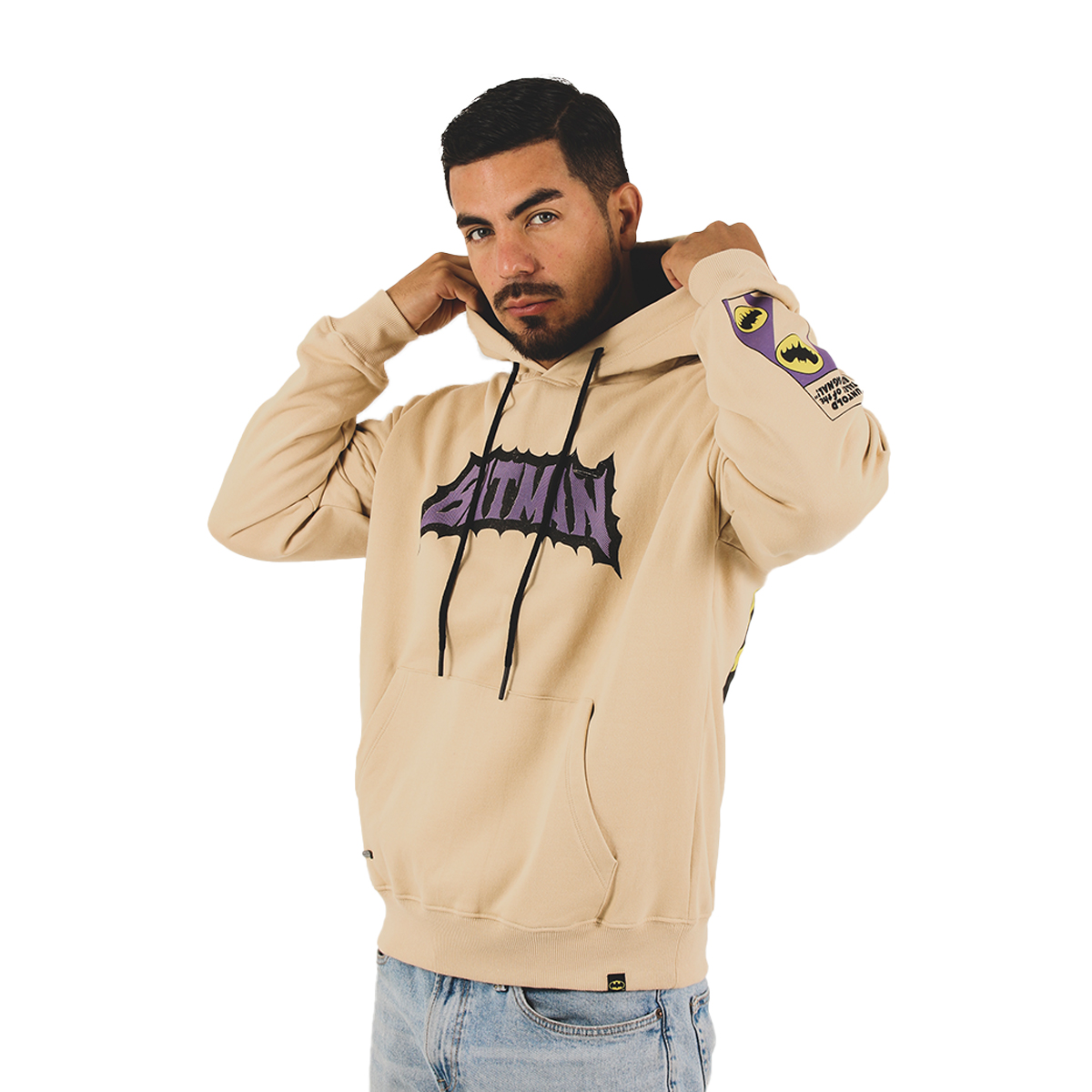 POLERA CON CAPUCHA BATMAN BEIGE HOMBRE
