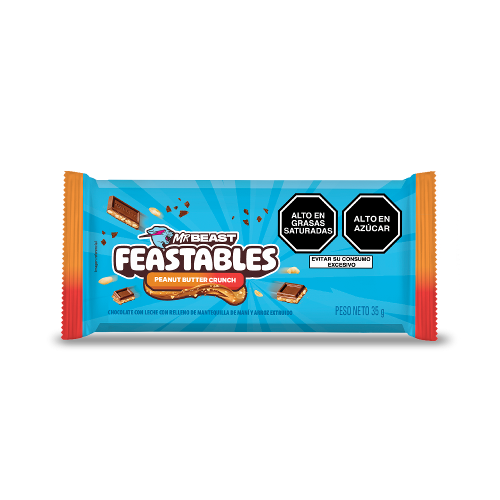 CHOCOLATE CON LECHE CON RELLENO DE MANTEQUILLA DE MANÍ Y ARROZ EXTRUIDO ...