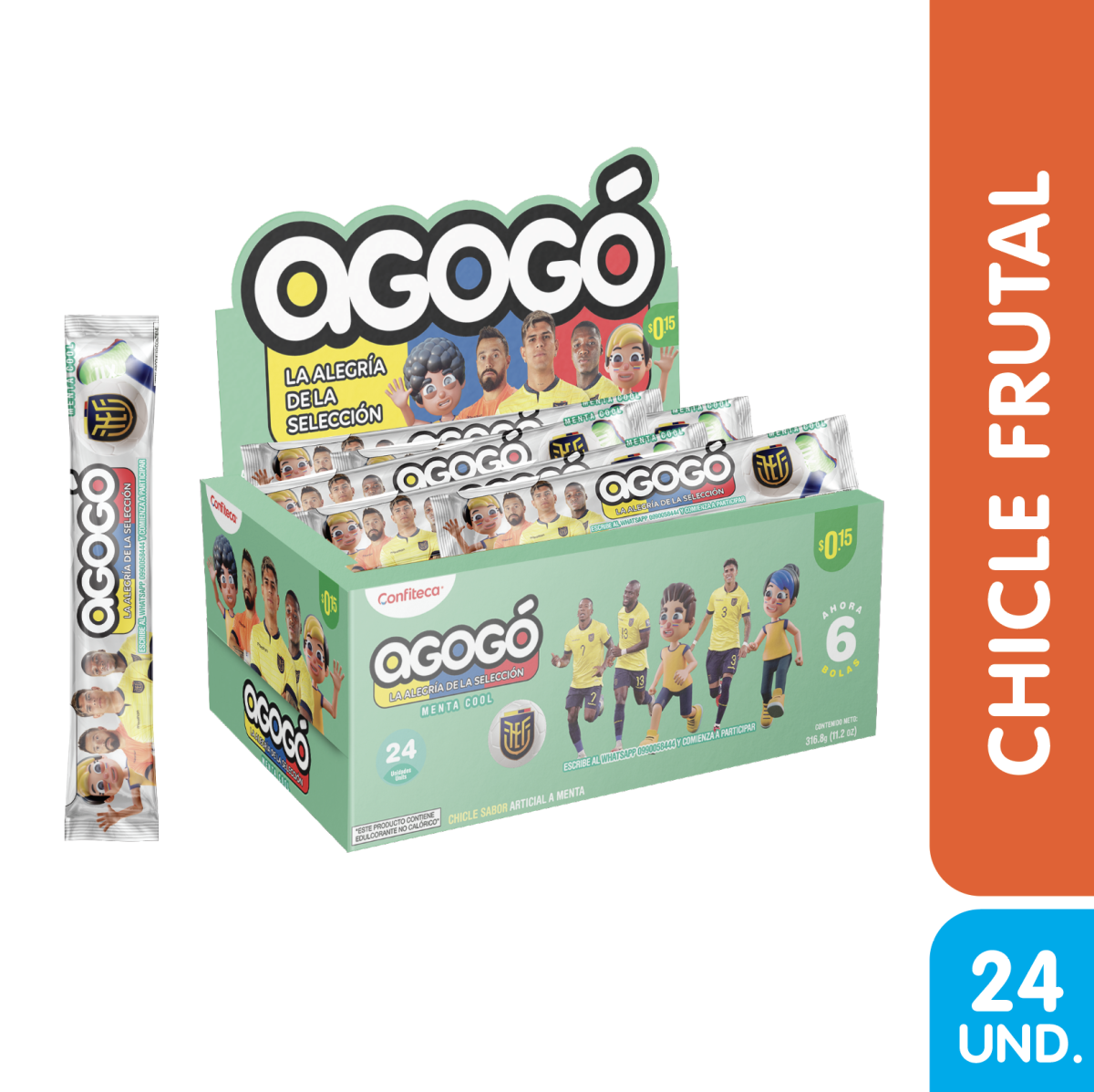 AGOGO MENTA COOL GRANDE $0.15 6X24X30 RV1