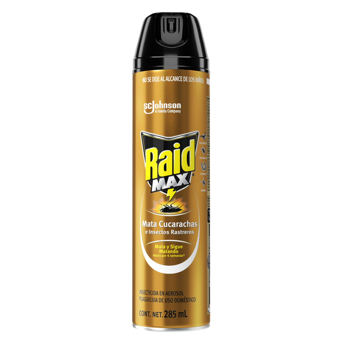 Insecticida Raid Max Aerosol Mata Cucarachas 285 Ml
