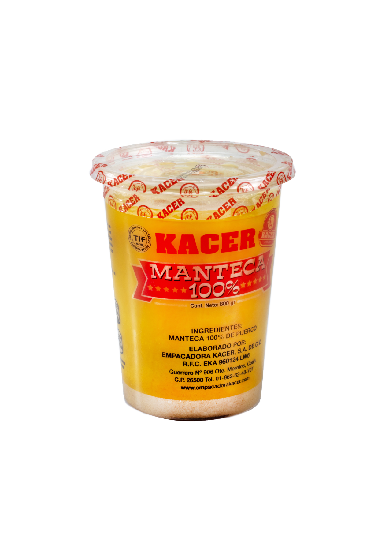 Manteca De Puerco Bote De 800 Gr Kacer