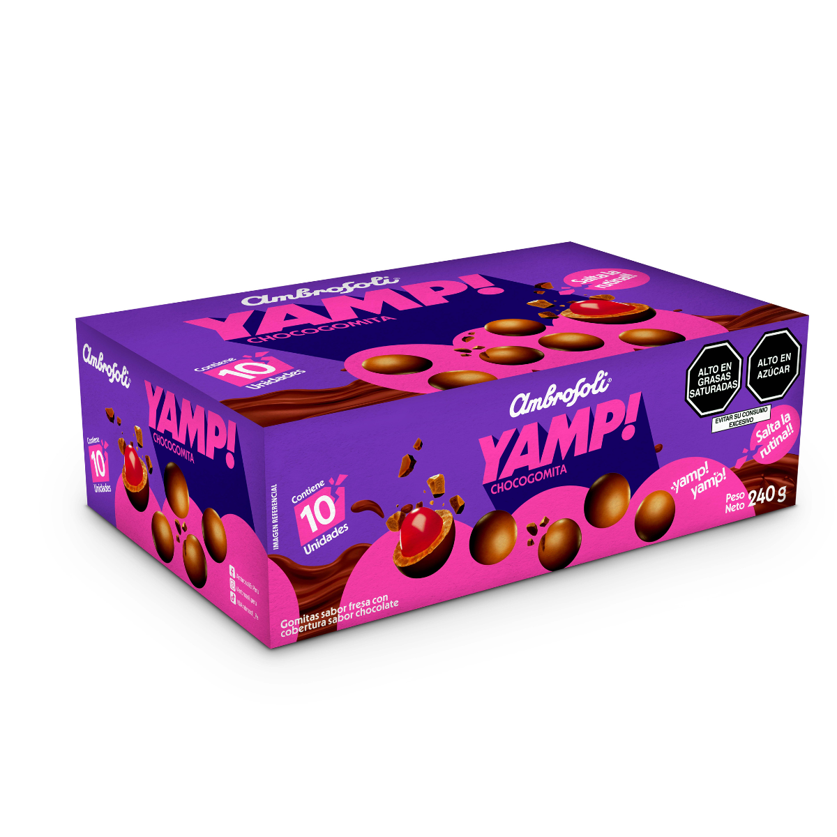 YAMP CHOCO FRESA 10X10X24GR.