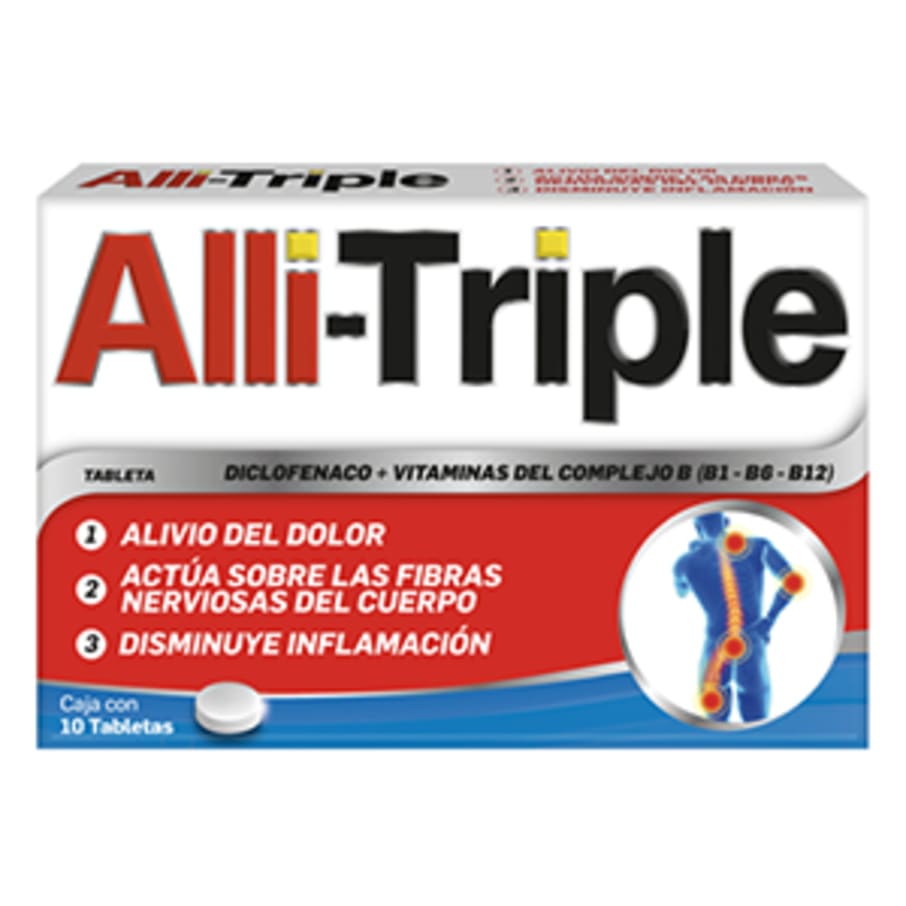 ALLI-TRIPLE c/10 TABS. 50/50/50/0.25 MG. (DF) Algodón facial ALLI-TRIPLE c/10 TABS. 50/50/50/0.25 MG. (DF) Algodón facial
