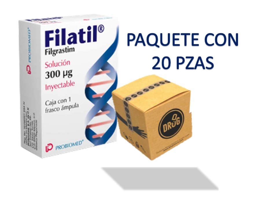 FILATIL 300 MCG /ML FCO. ÁMPU. CORRUGADO C/20 PZAS. LA PIEZA LA PAGAS ...