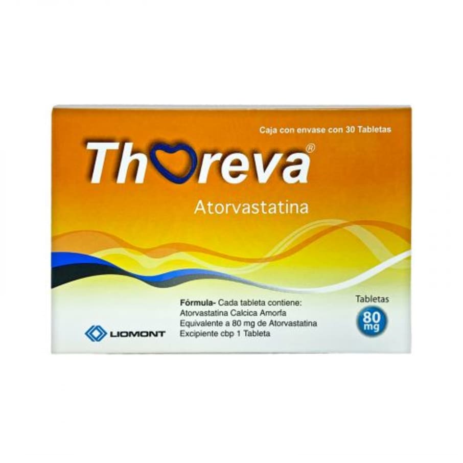 THOREVA 30 TAB 80 MG. Atorvastatina (LV)