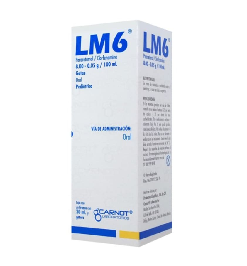 LM6 PEDIATRICO (Carnot) GOTAS 30 ML. Paracetamol, Clorfenamina (FN)