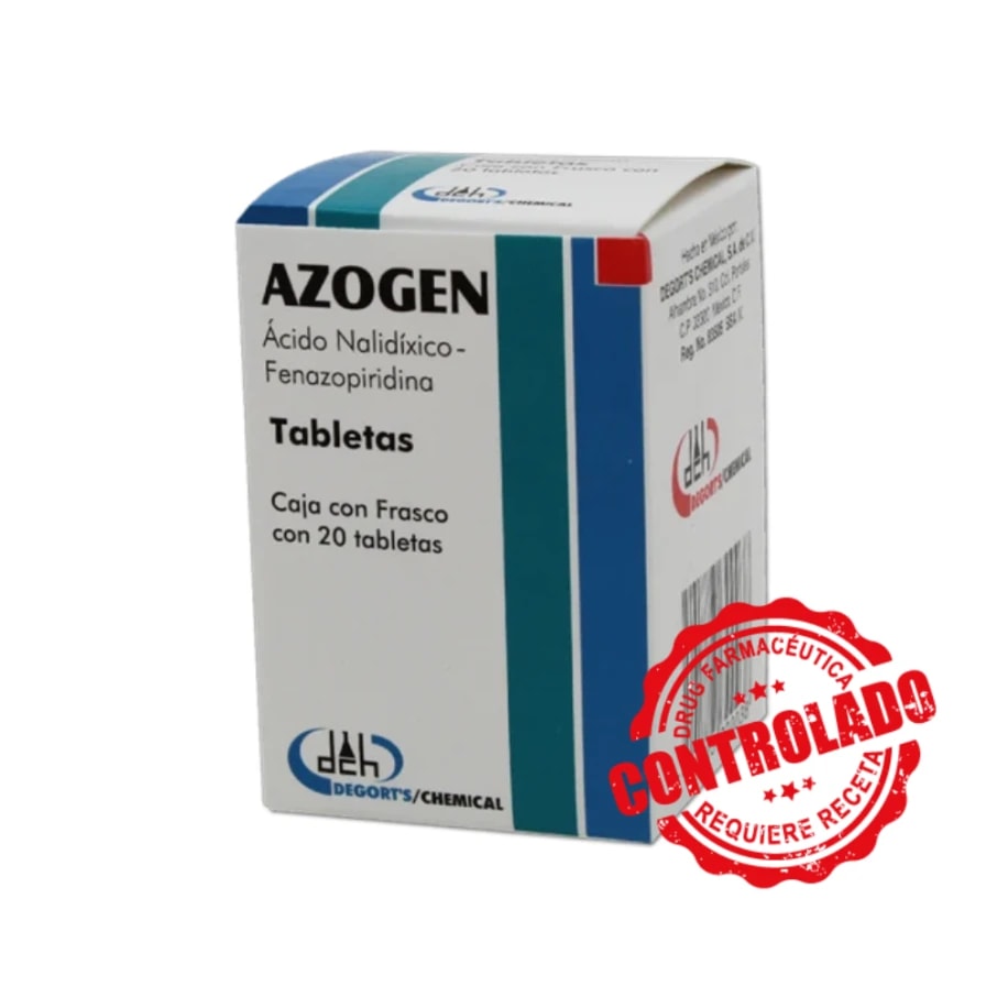AZOGEN 20 TABS. 500/50 MG. RX. Ácido Nalidixico, Fenazopiridina (DF)