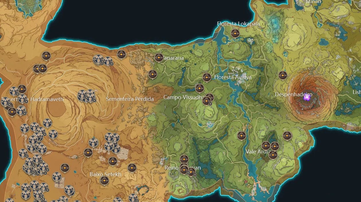 Mapa Interativo Genshin Impact | Missões, Inimigos, Baús e Mais | Rivalry