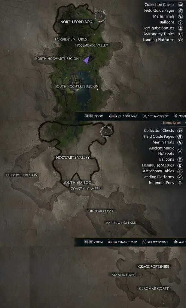 Hogwarts Legacy Map - All Locations | Rivalry