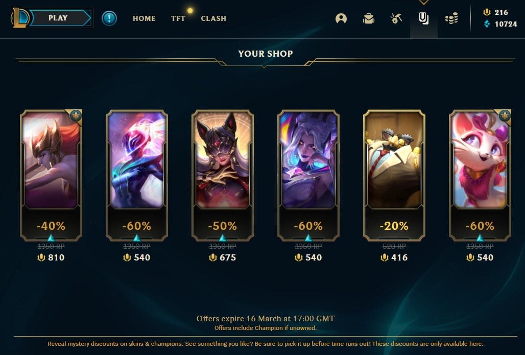 LoL Your Shop: Upcoming Dates, How It Works | Rivalry
