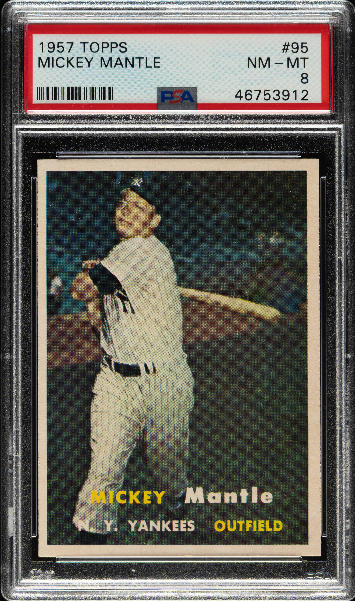 1957 Topps #95 Mickey Mantle PSA NM-MT 8