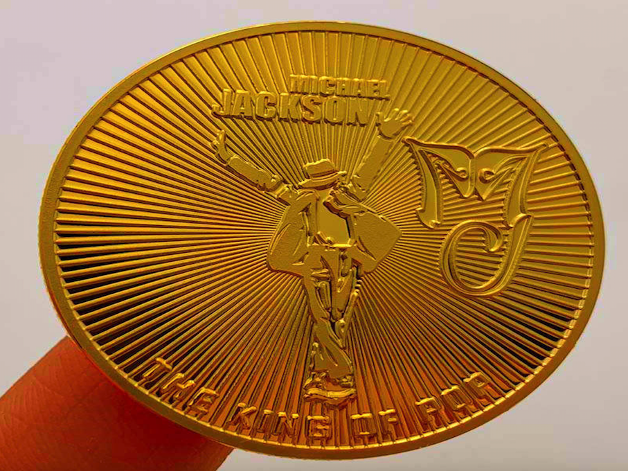 Moneda Conmemorativa Color Dorada de Michael Jackson, Ilustraciones en ...
