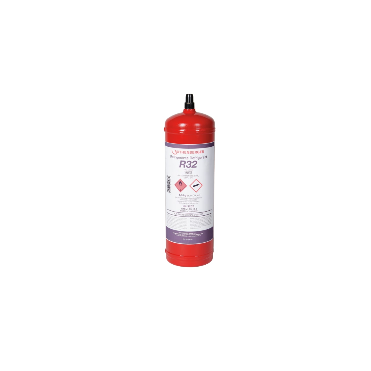 Refrigerant R32, 1,8kg,2L steel bottle | Refrigerante | ROTHENBERGER