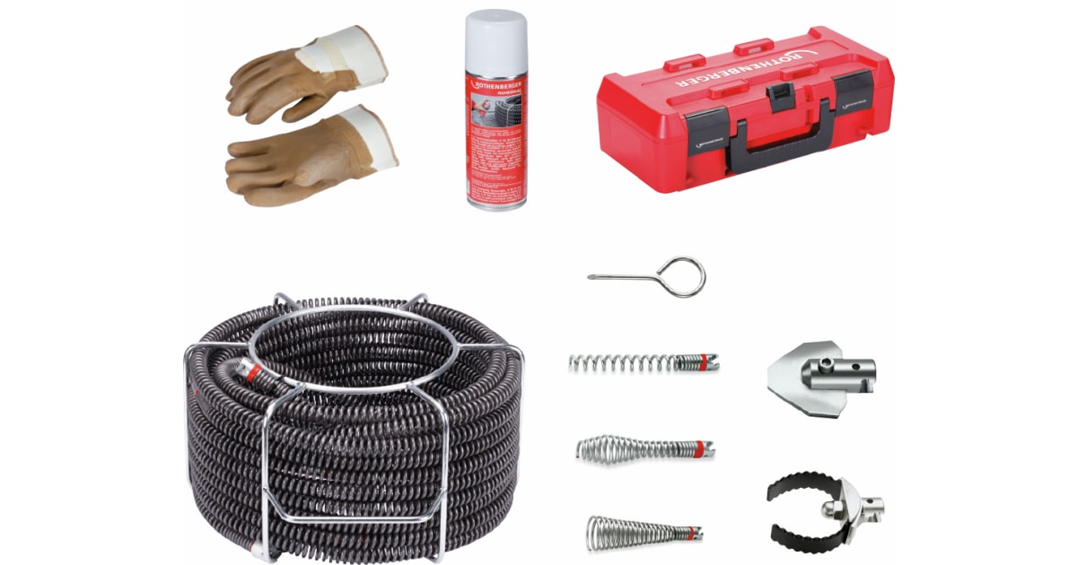 Spiral/tool set standard, 22 mm | Drain clearing spirals | ROTHENBERGER