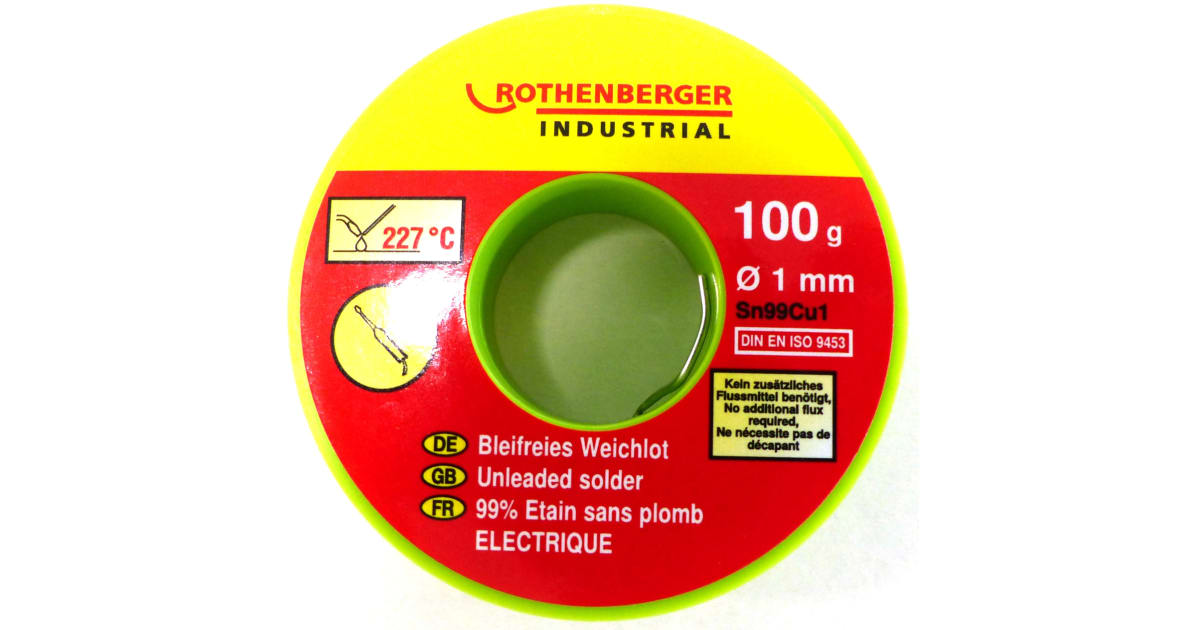 Lead-free soft solder - 100g, Ø 1.0 mm | Solder | Rothenberger Industrial