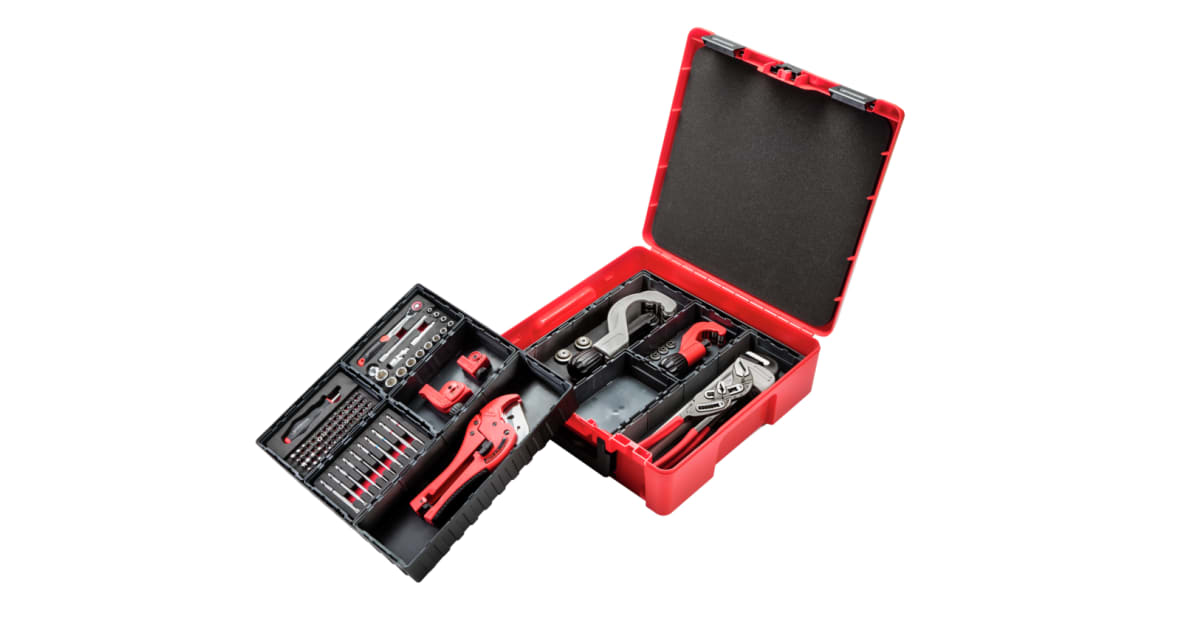 103-piece hand tool set with one-handed tube pliers ALUDUR, ROCAS ...