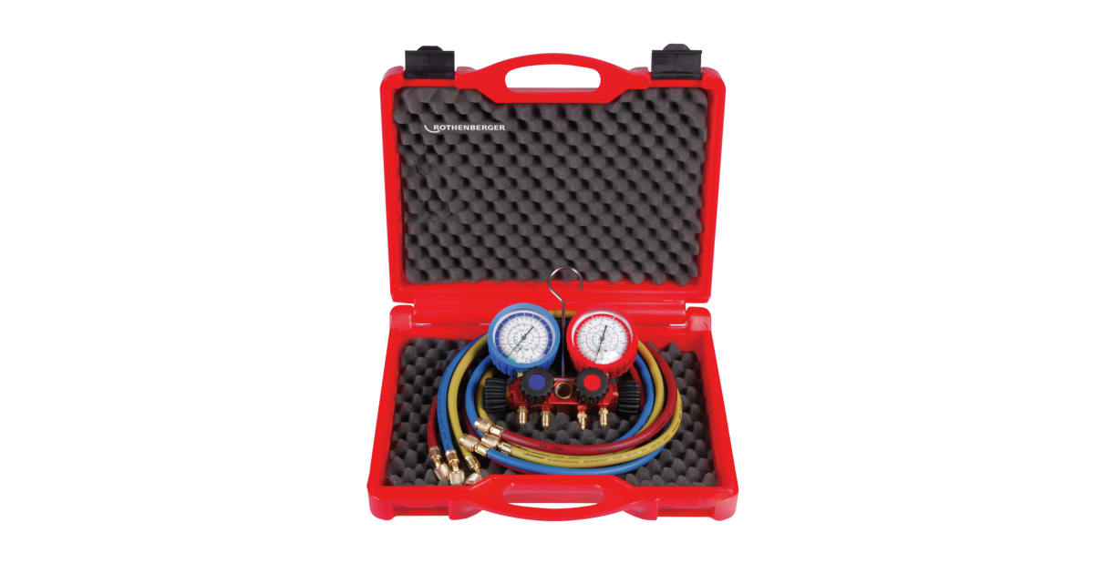Installer's aid set 4-way stand.,R22-R407C | Manifolds | ROTHENBERGER