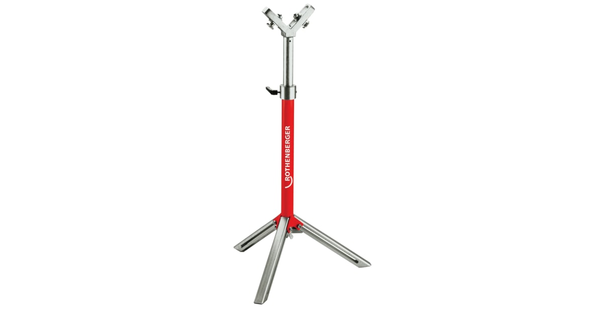Pipe support stand, adjustable, for pipes up to 6" | Threading ...